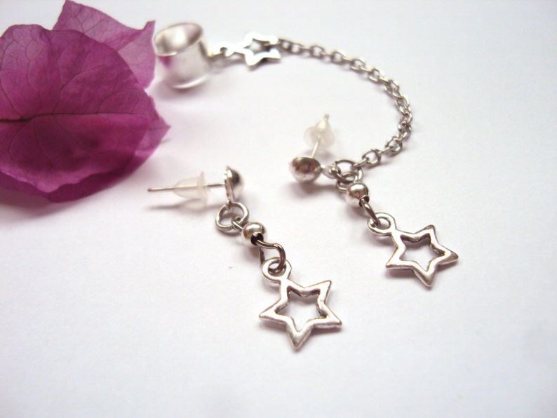 Star Ear Cuff Earrings Dangle Non Pierced Fake Ear Cuffs Etsy
