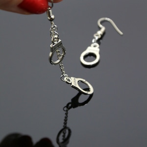 Handcuff Earrings, Cop Mismatched Earrings, Hand Cuff Gangsta Dangle ...