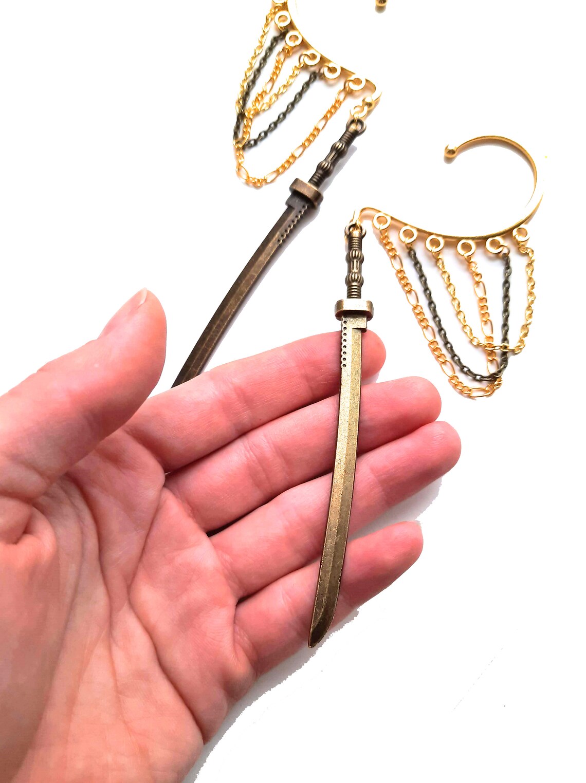 Sword Cuff Earrings No Piercing Ear Wrap Pirate Cosplay - Etsy
