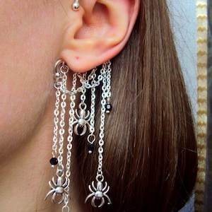Spider Ear Cuff, Silver Cuff Earrings, No Piercing Jewelry, Fake ...