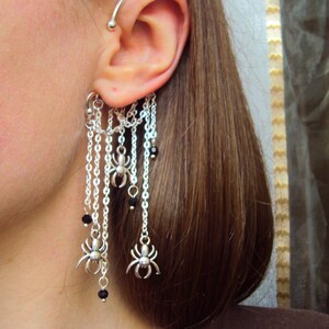 Spider Ear Cuff Silver Cuff Earrings No Piercing Jewelry - Etsy