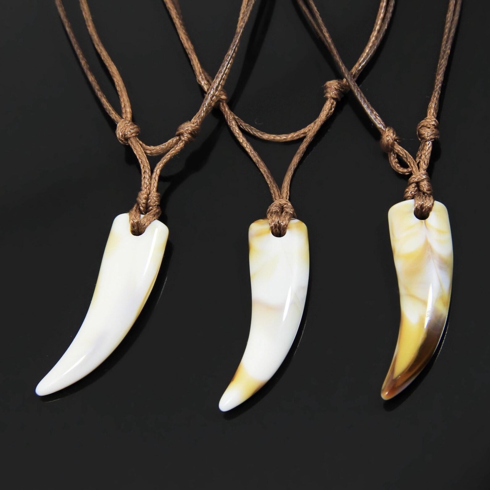 Tooth Necklace, Plastic Faux Fang Tribal Lion Teeth Jewelry, Amulet ...