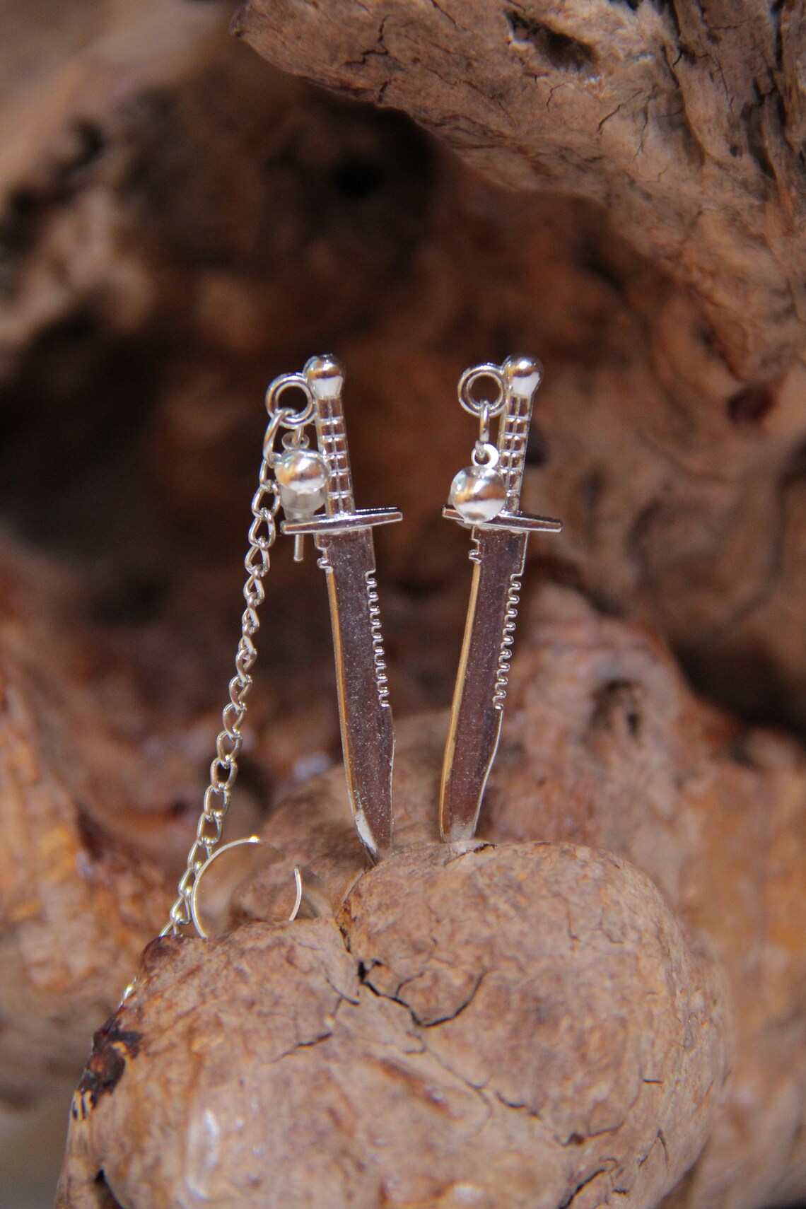 Dagger Knife Earrings Pirate Cosplay Ear Cuff Cowboy Brutalist | Etsy