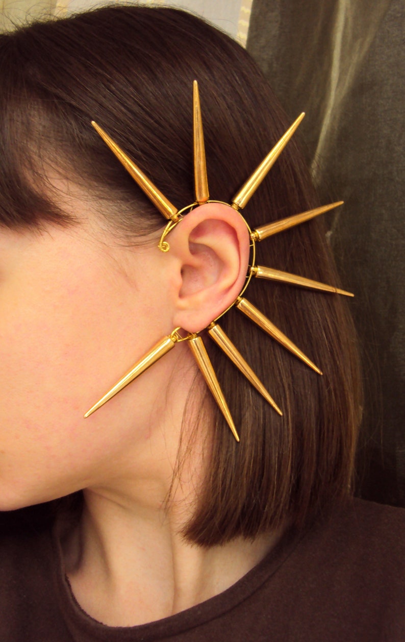 Large Spiked Ear Cuff Goddess Ear Wrap Modern Urban - Etsy Large Spiked Ear Cuff Goddess Ear Wrap Modern Urban - Etsy