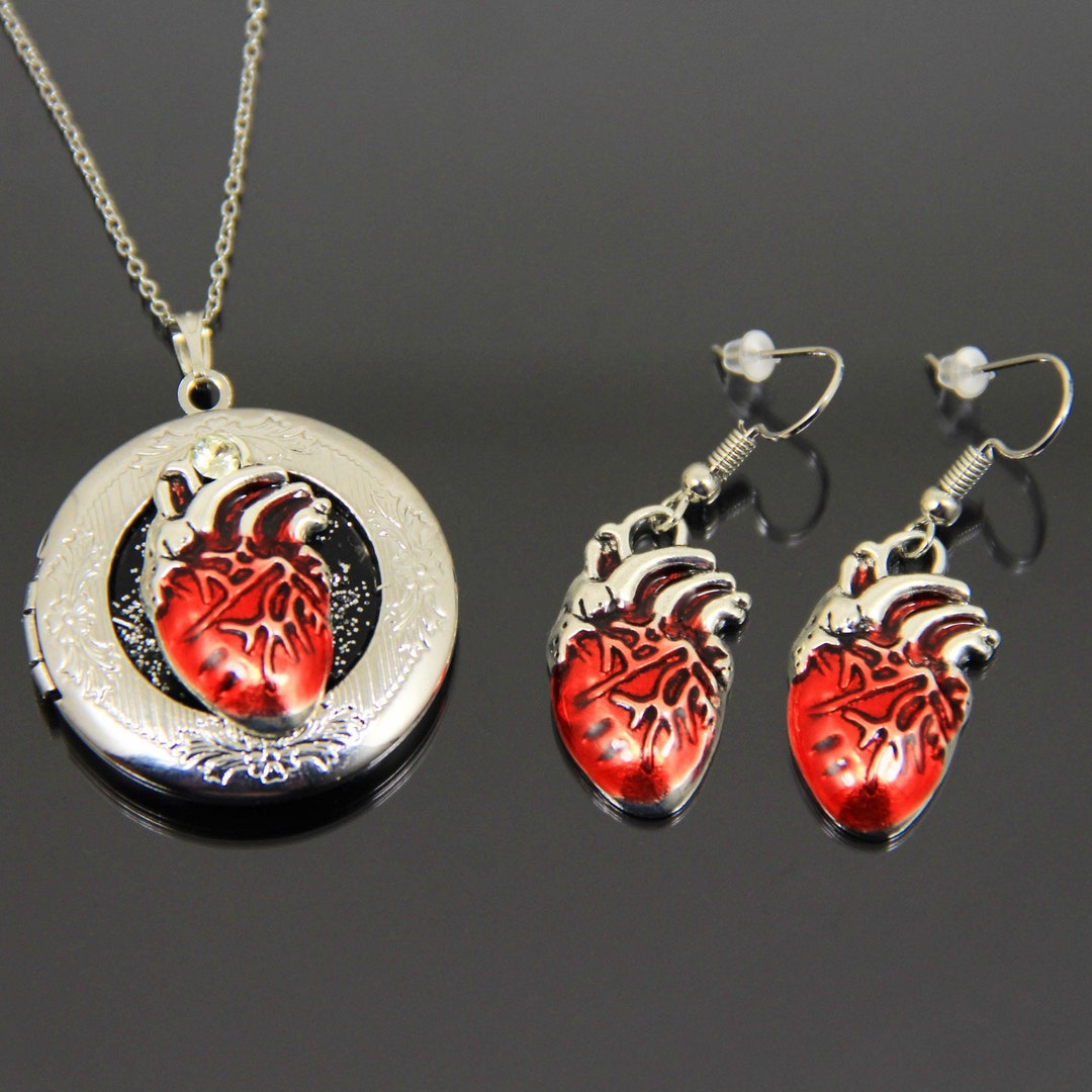 Anatomical Heart Locket Necklace, Heart Transplant Jewelry ...