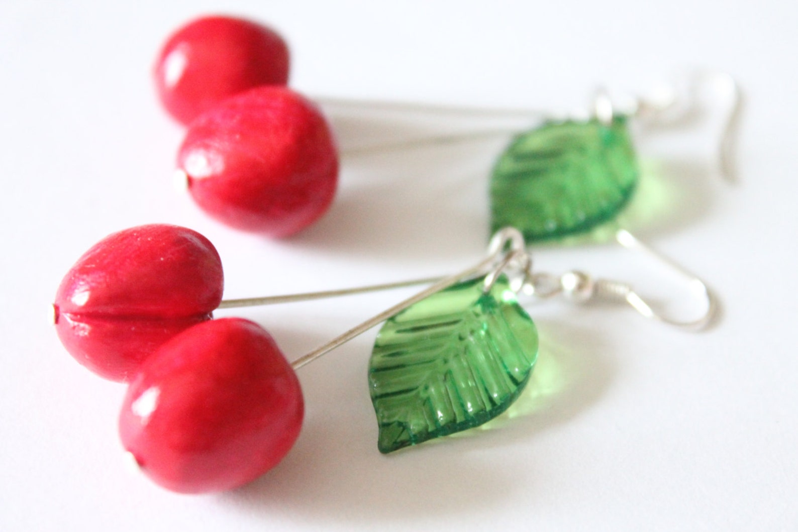 Big Cherry Earrings Summer Berry Jewelry Red Cherries | Etsy