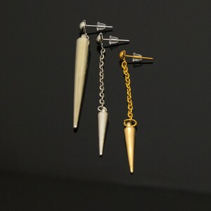 Spike Earring Silver Dangle Spiked Punk Gothic Stud Earring Steampunk Guys Earrings Cyberpunk ...