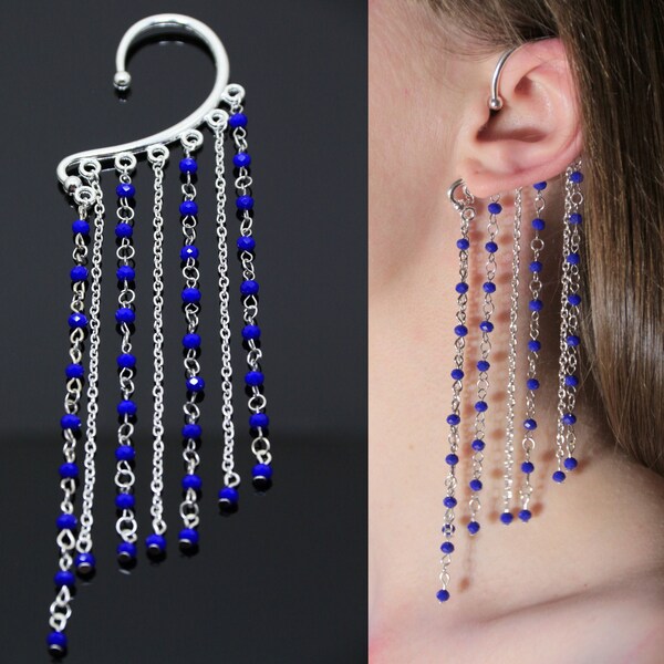 Blue Ear Cuff - Etsy