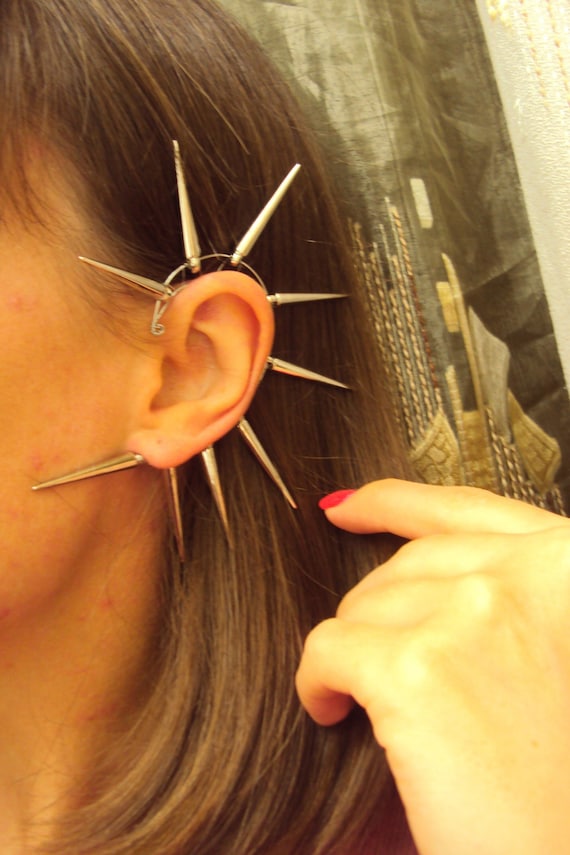 Spiked Ear Cuff Large Punk Rock Ear Wrap Tribal Jewelry | Etsy