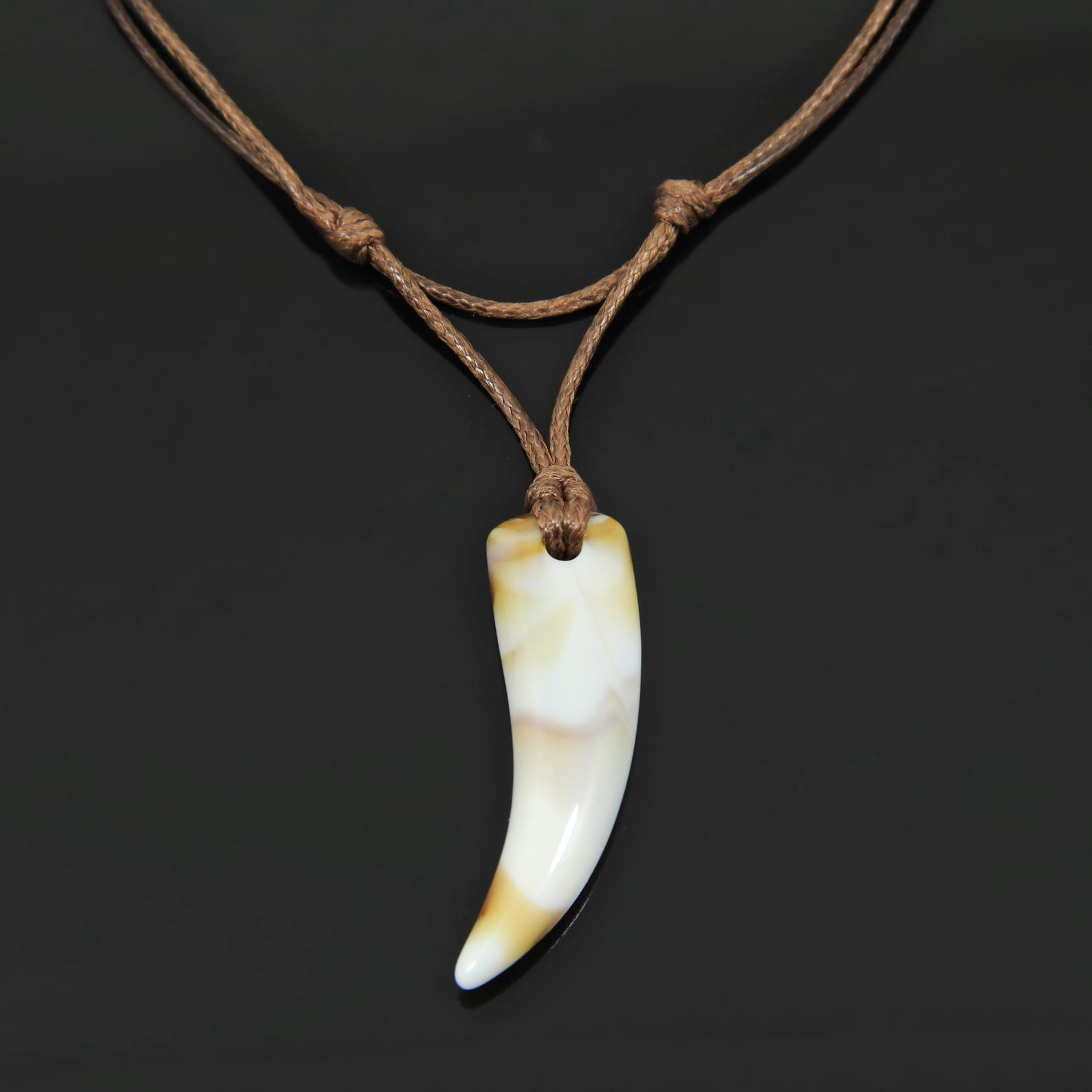 Tooth Necklace, Plastic Faux Fang Tribal Lion Teeth Jewelry, Amulet ...