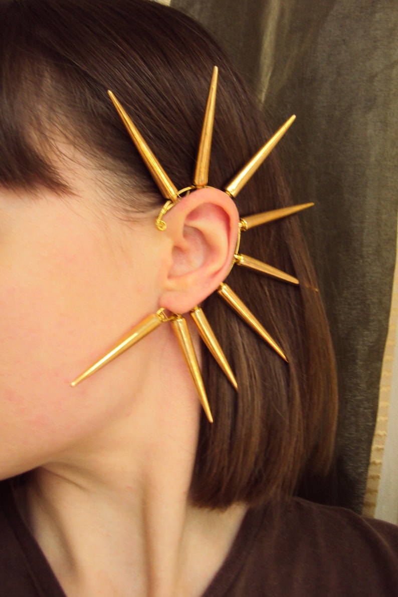 Large Spiked Ear Cuff Goddess Ear Wrap Modern Urban | Etsy