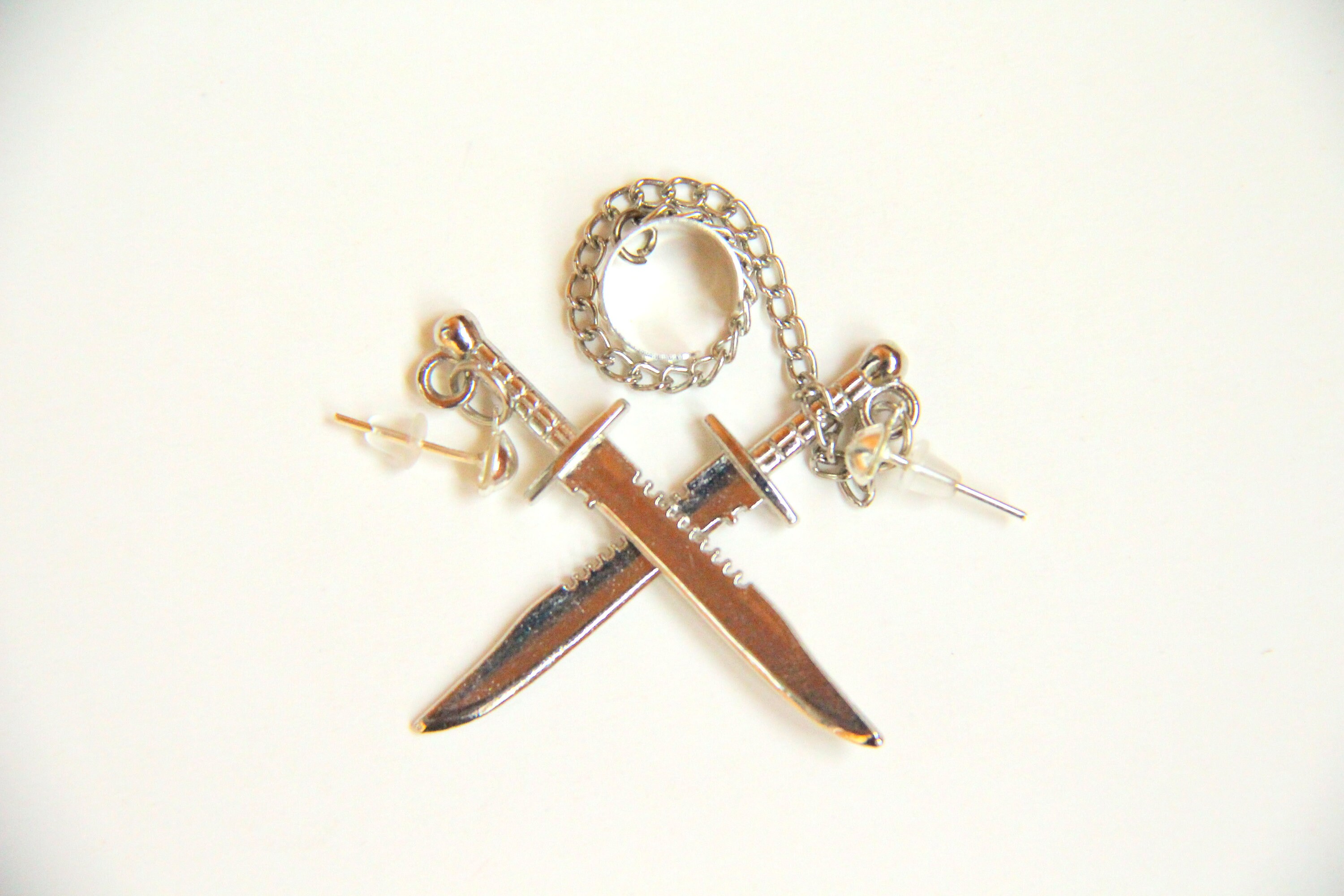 Dagger Knife Earrings Pirate Cosplay Ear Cuff Cowboy Brutalist | Etsy