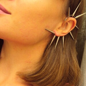 Spiked Ear Cuff Large Punk Rock Ear Wrap Tribal Jewelry Iroquois ...