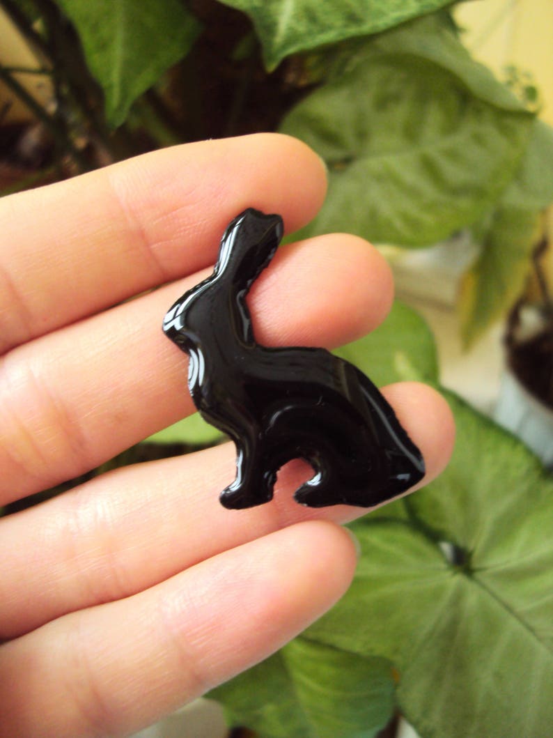 Black Bunny Brooch Minimalist Rabbit Jewelry Epoxy Resin Pin - Etsy