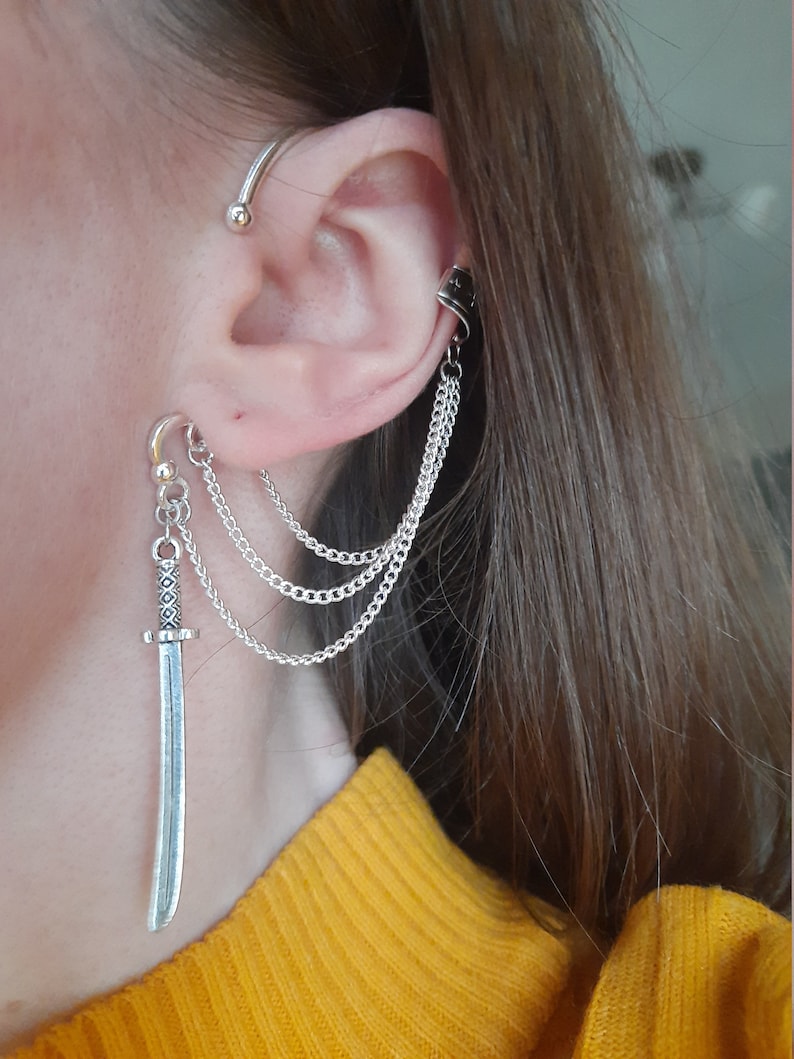 Sword Cuff Earrings No Piercing Ear Wrap Pirate Cosplay - Etsy