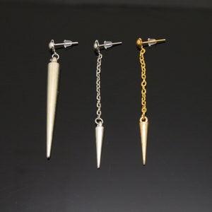 Spike Earring Silver Dangle Spiked Punk Gothic Stud Earring Steampunk Guys Earrings Cyberpunk ...