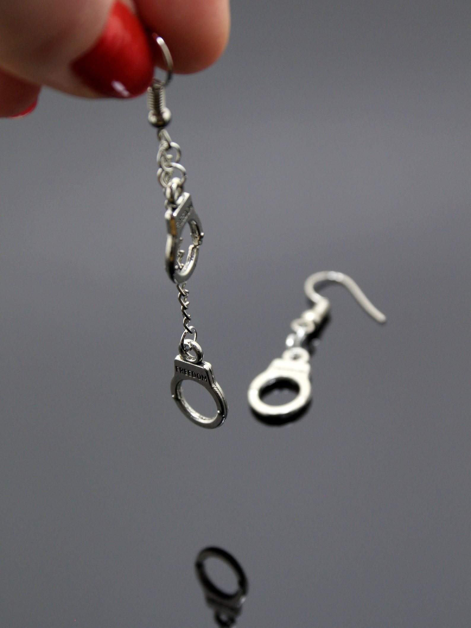 Handcuff Earrings, Cop Mismatched Earrings, Hand Cuff Gangsta Dangle ...