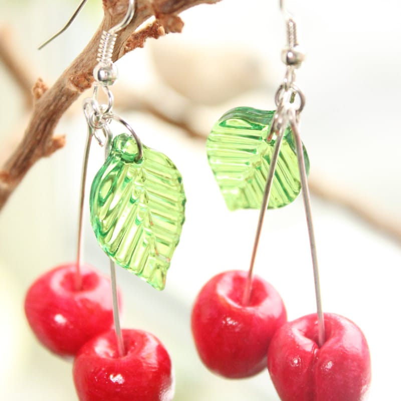 Cherry Earrings - Etsy