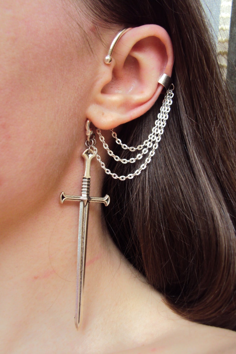 Sword Cuff Earrings No Piercing Ear Wrap Pirate Cosplay - Etsy