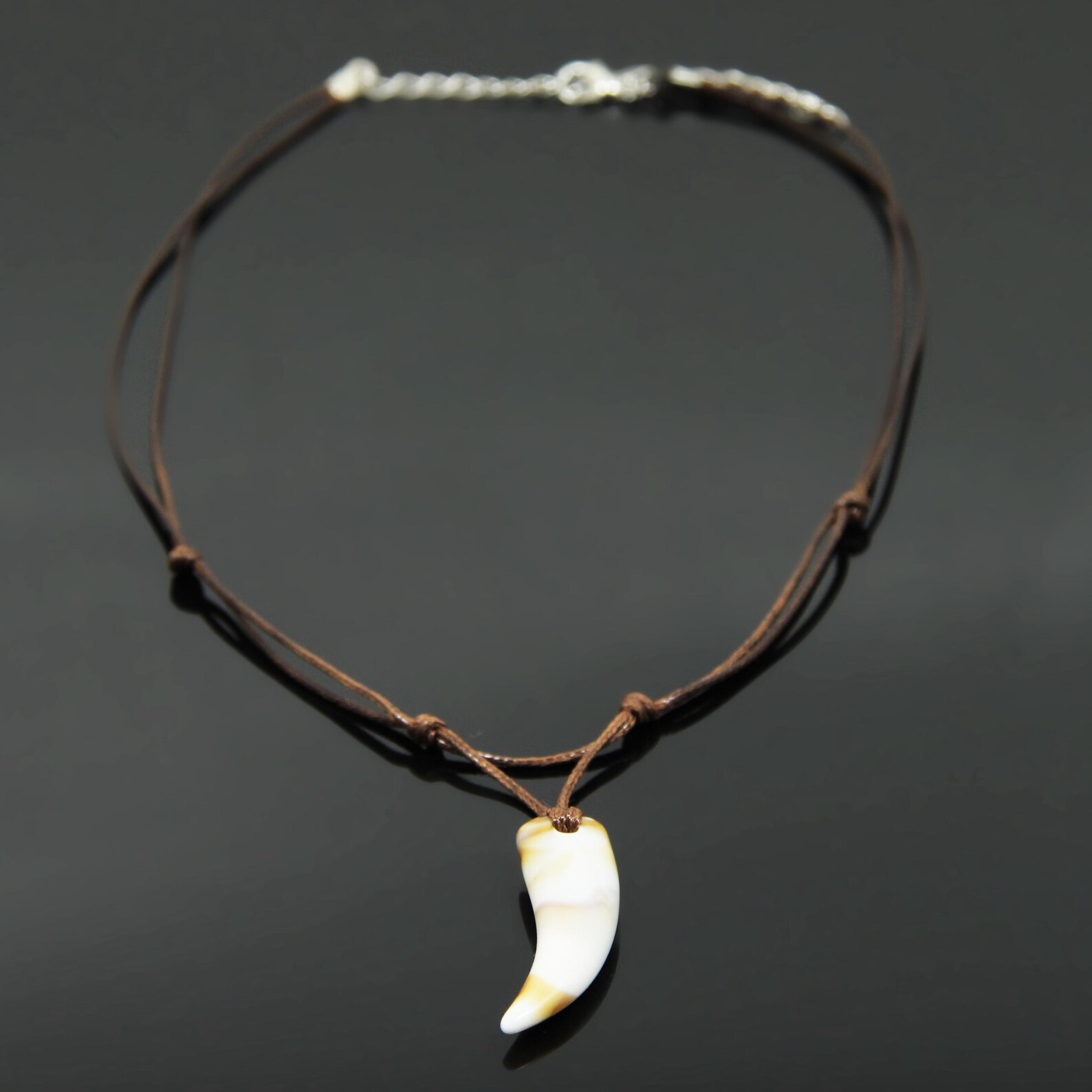 Tooth Necklace, Plastic Faux Fang Tribal Lion Teeth Jewelry, Amulet ...