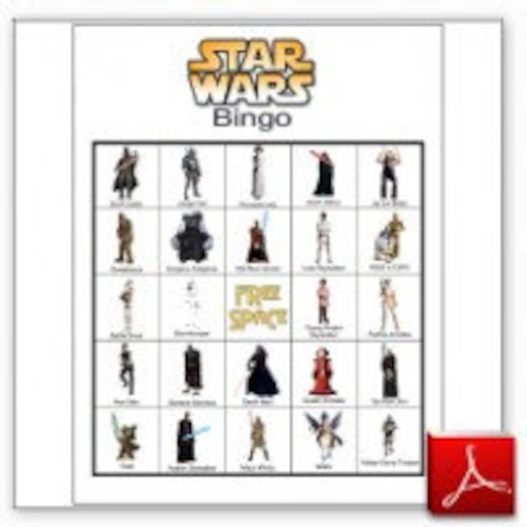 60 Printable Star Wars Bingo Cards - Etsy