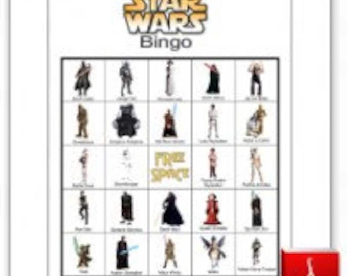 20 Printable Star Wars Bingo Cards Boys or Girls Birthday Party Game ...