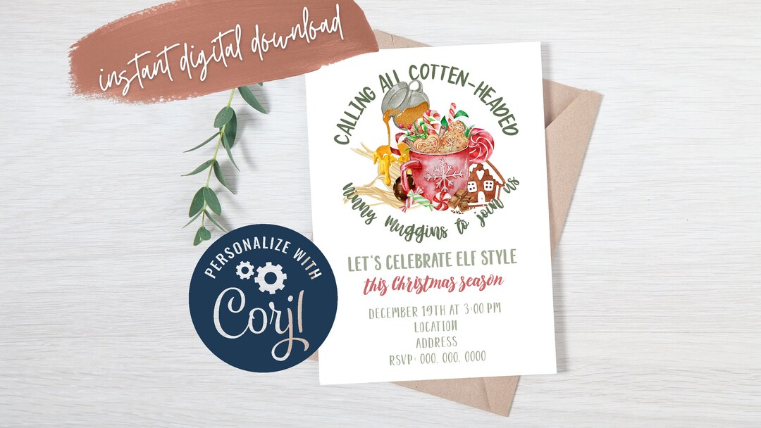 Elf Christmas Invitation, Buddy the Elf Christmas Party Invite, Classic ...