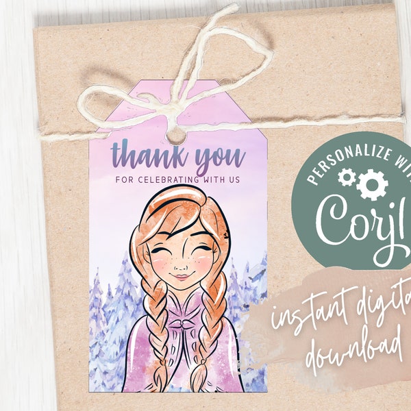 Custom Frozen Anna Thank You Labels - Etsy