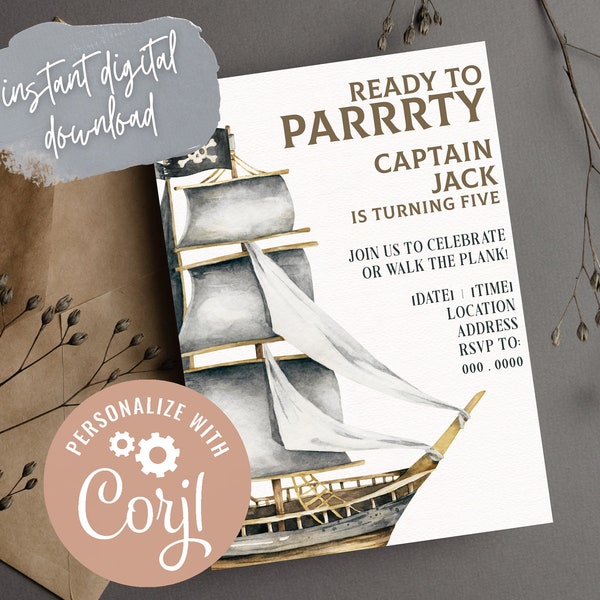 Pirates of the Caribbean Party Invitation - Etsy