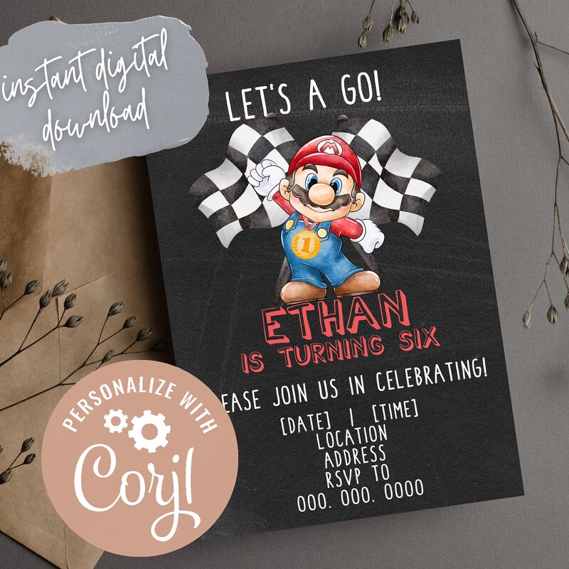 Nintendo Invitation - Etsy