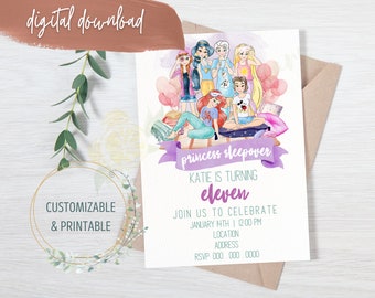 Princess Slumber Party Invitation - Etsy