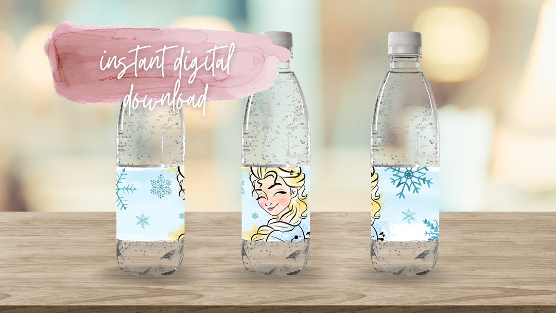 Frozen Water Bottle Label, Elsa Bottle Wrap, Frozen Juice Label ...