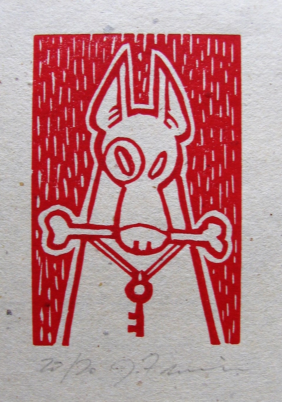 Hound Mini Linocut - Etsy