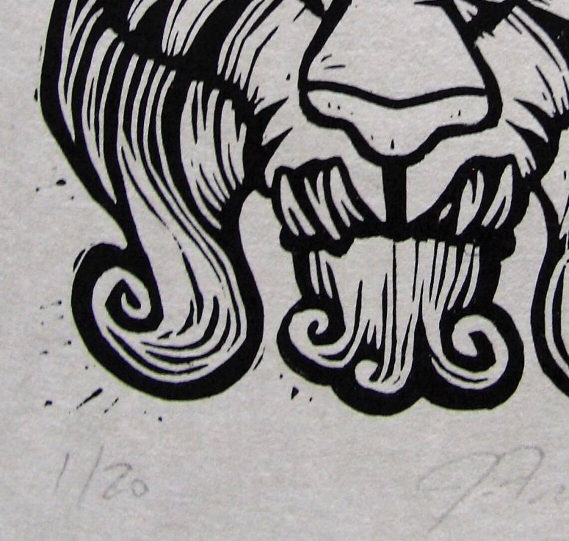 Tiger Linocut - Etsy