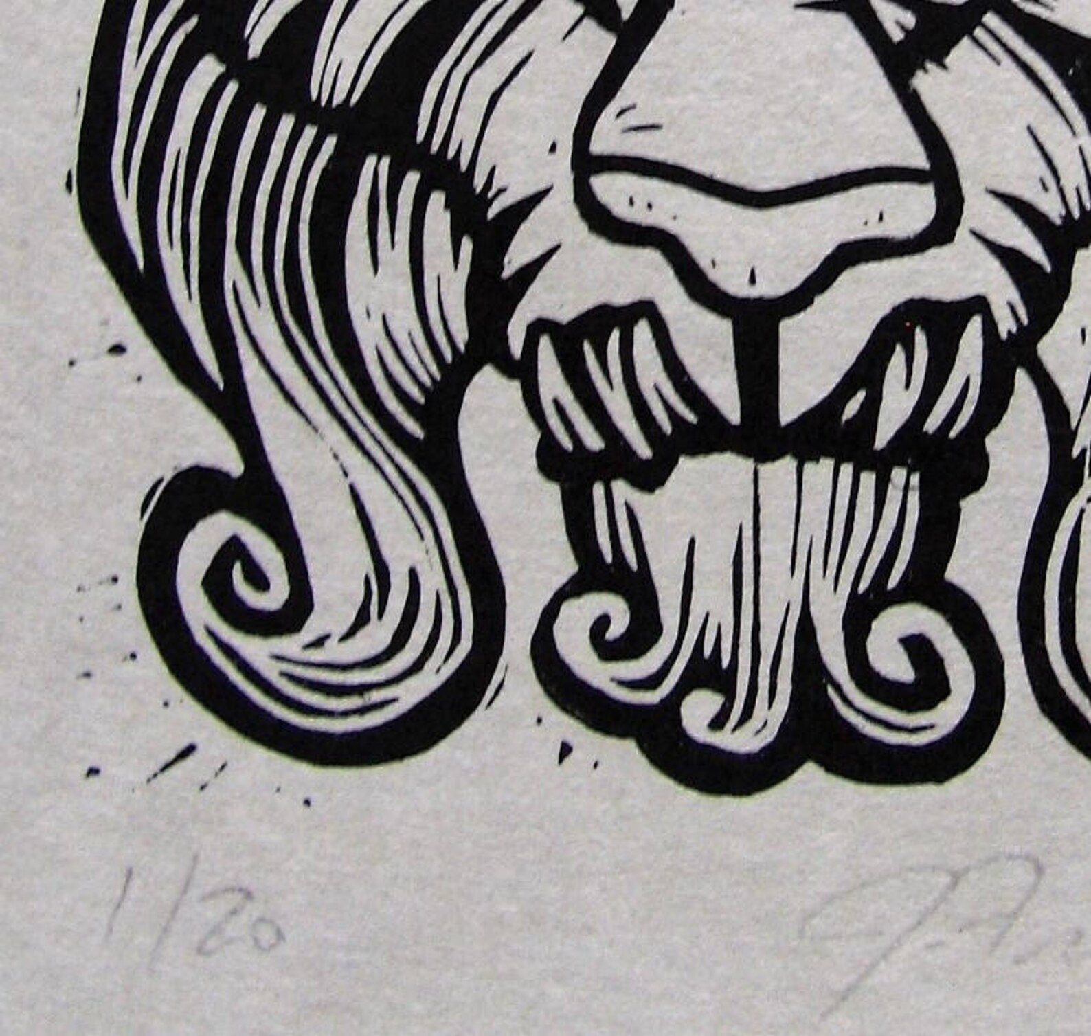 Tiger Linocut - Etsy