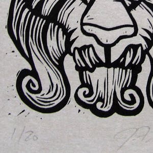 Tiger Linocut - Etsy