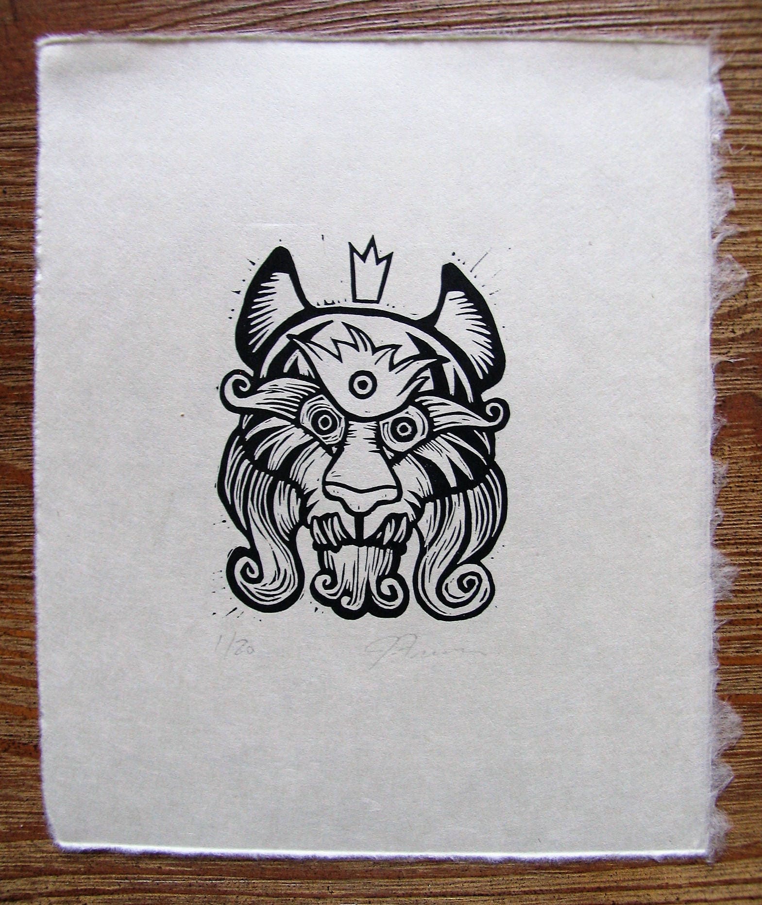 Tiger Linocut - Etsy