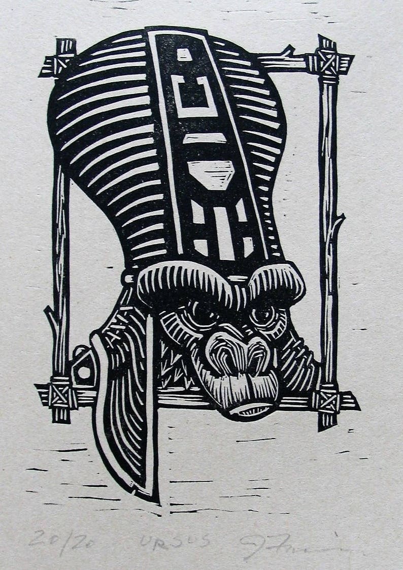 General Ursus Linocut - Etsy