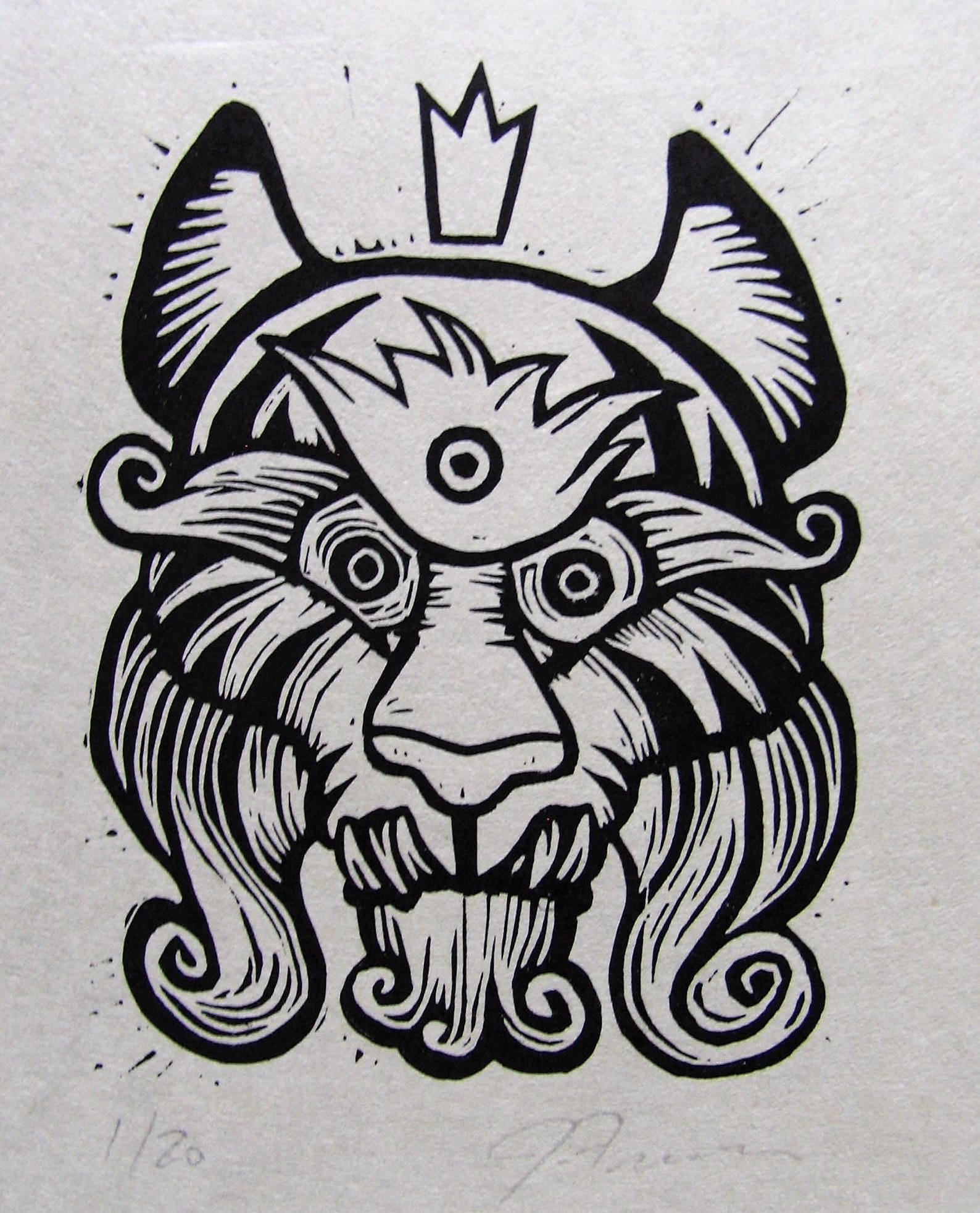 Tiger Linocut - Etsy
