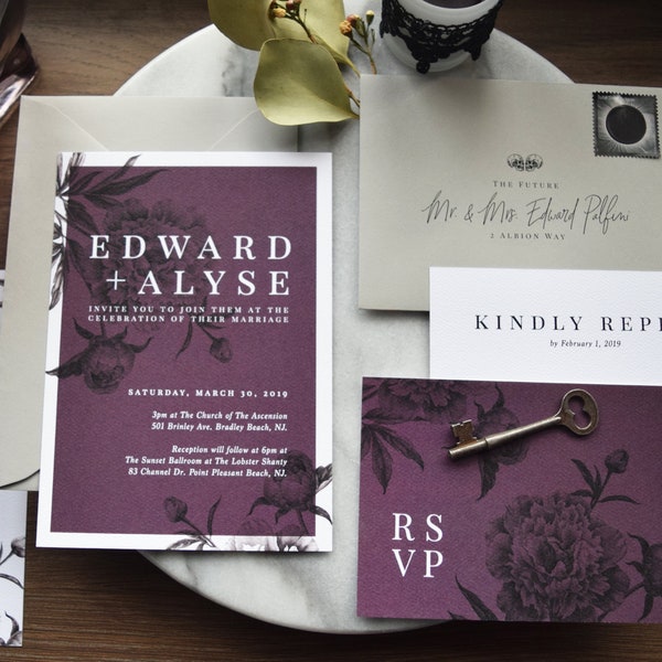 Dark Wedding Invitations - Etsy