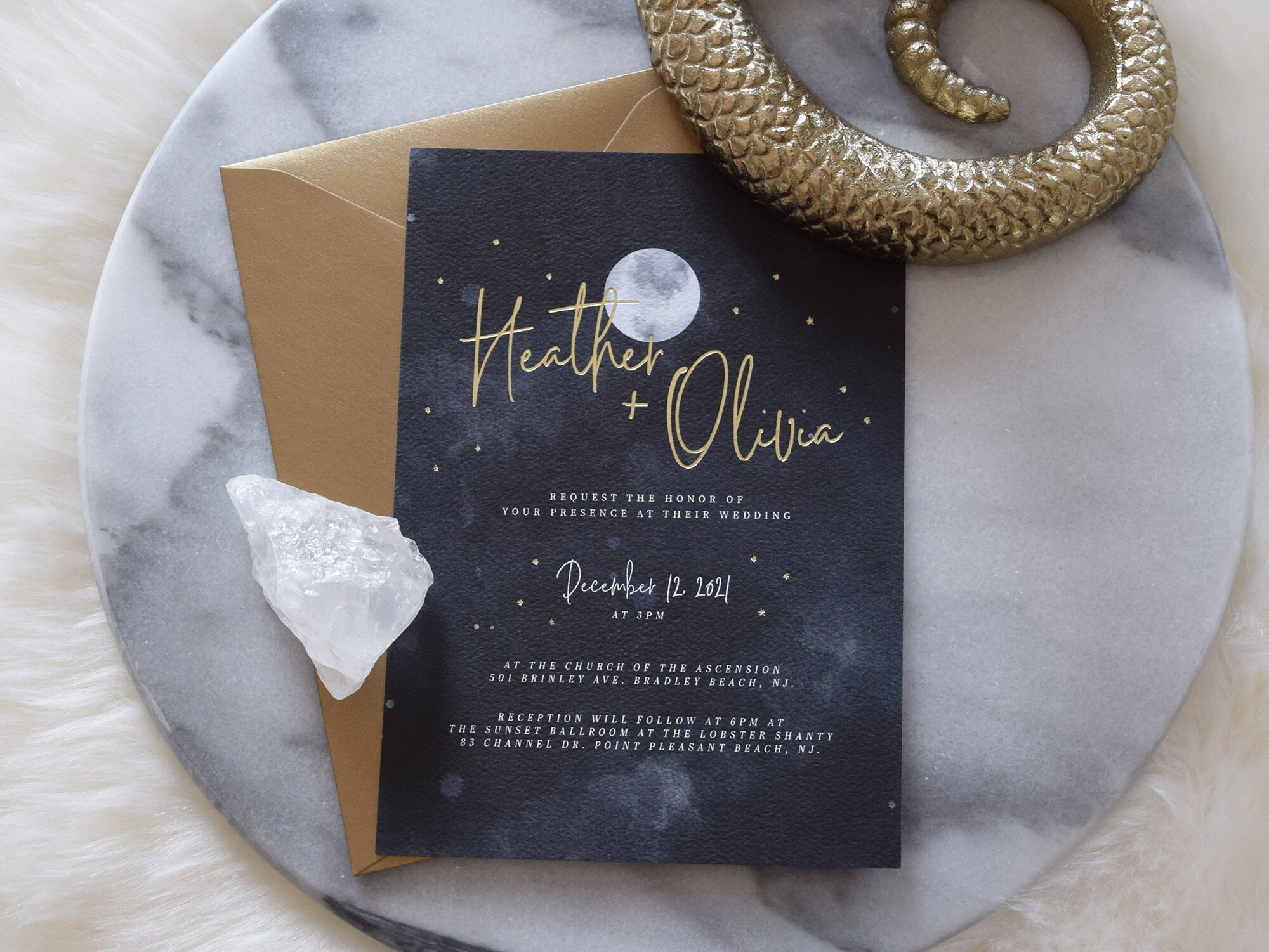 Moon and Stars Invitation 5x7 Main Card ONLY - Etsy