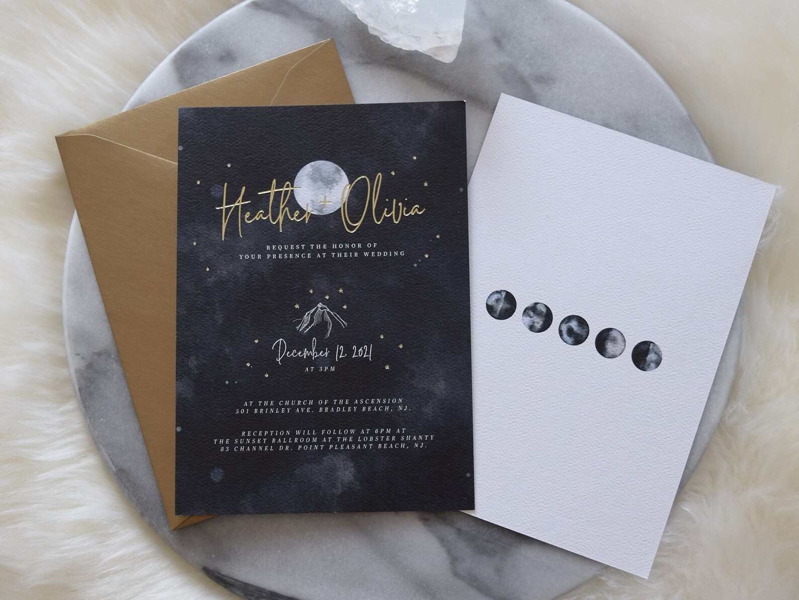 Moon and Stars Invitation 5x7 Main Card ONLY - Etsy