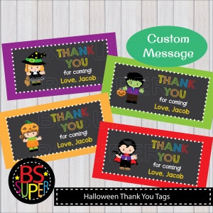 Halloween Party Favor Tags, Halloween Treat Bag Toppers, Halloween ...