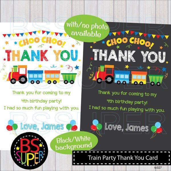 Train Thank You Card - Etsy