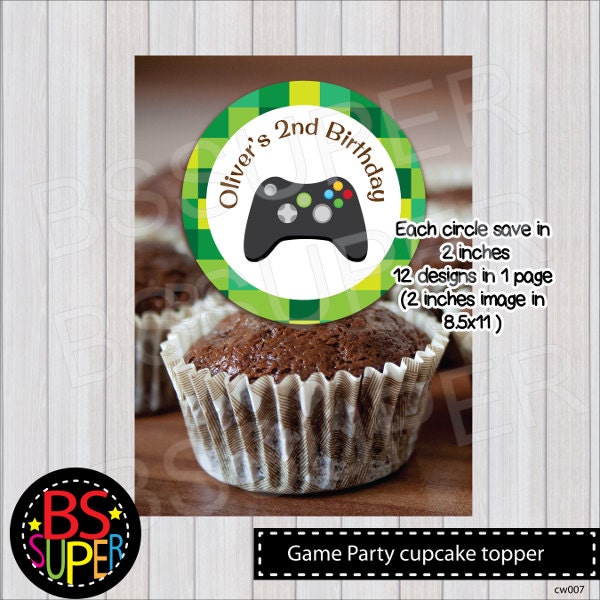 Video Game Party Cupcake Topper Game Party Cake Topper Video - Etsy