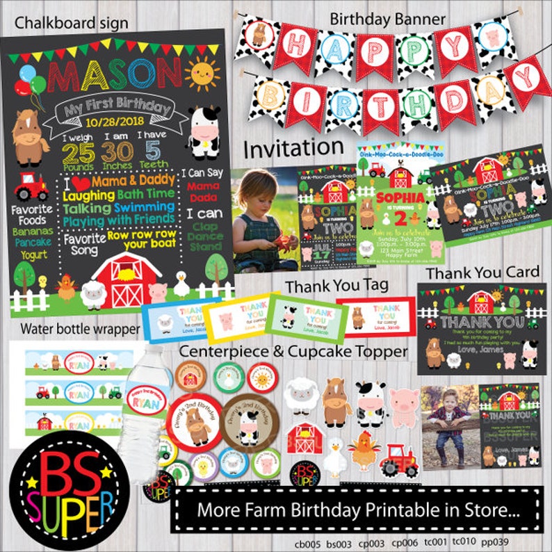 Farm Party Favor Tags Farm Animals Treat Bag Toppers Farm - Etsy
