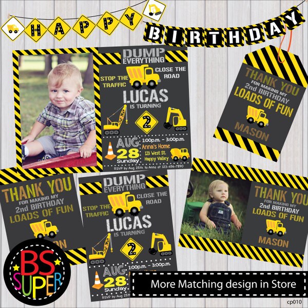 Construction Party Favor Tags Construction Birthday Favor | Etsy