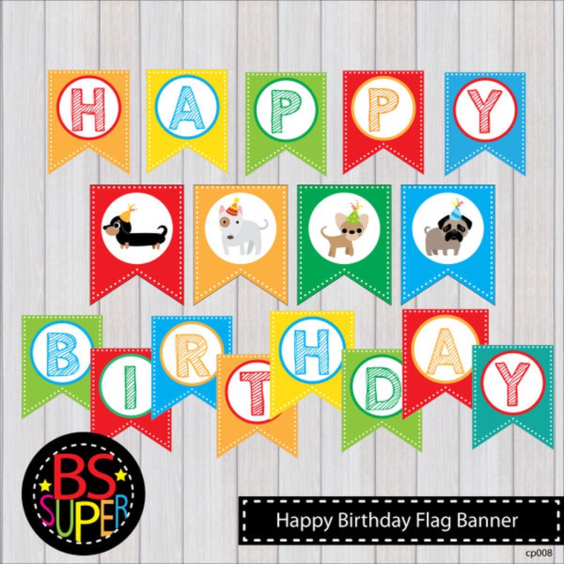 Puppy Birthday Banner Puppy Birthday Party Banner Puppies - Etsy