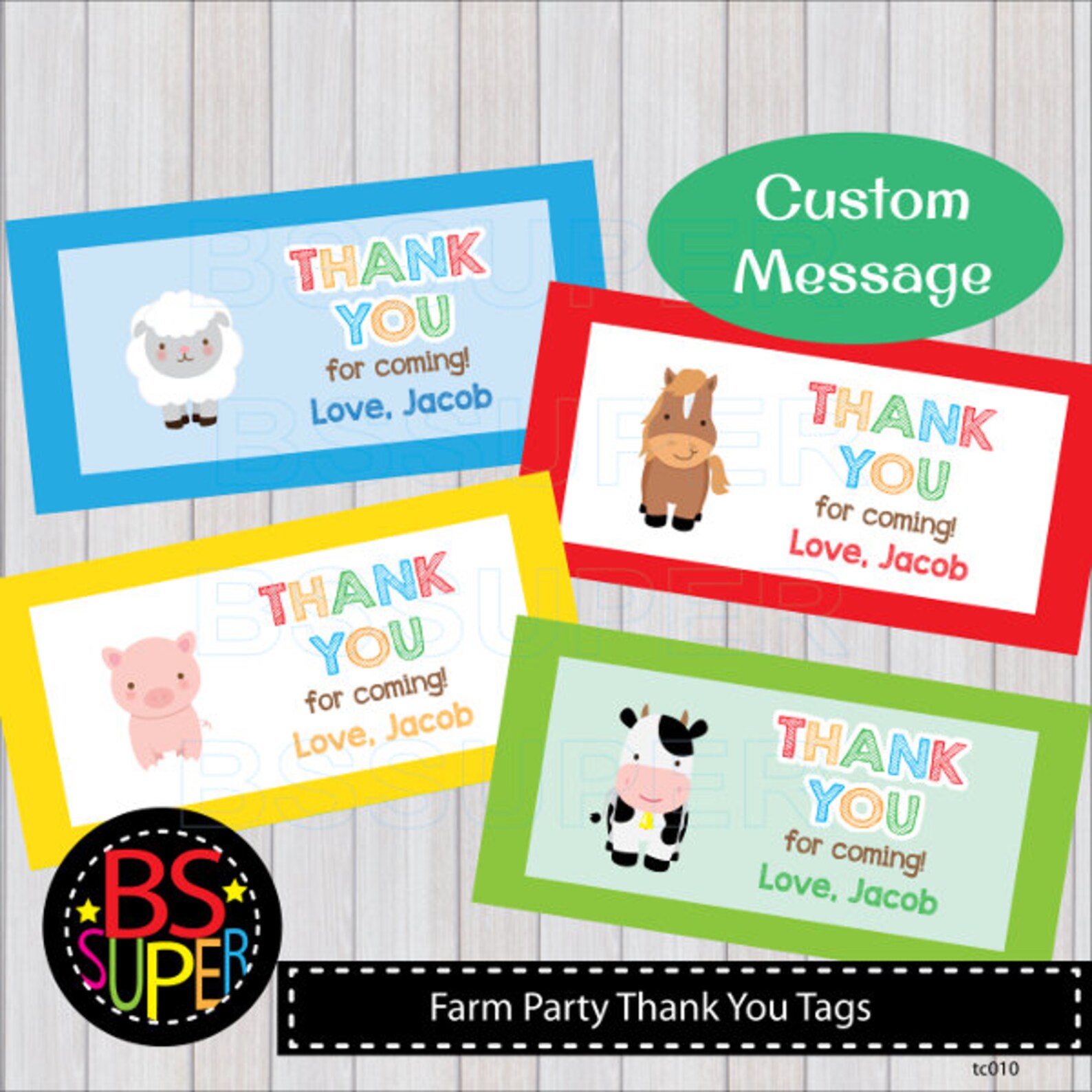 Farm Party Favor Tags Farm Animals Treat Bag Toppers Farm - Etsy