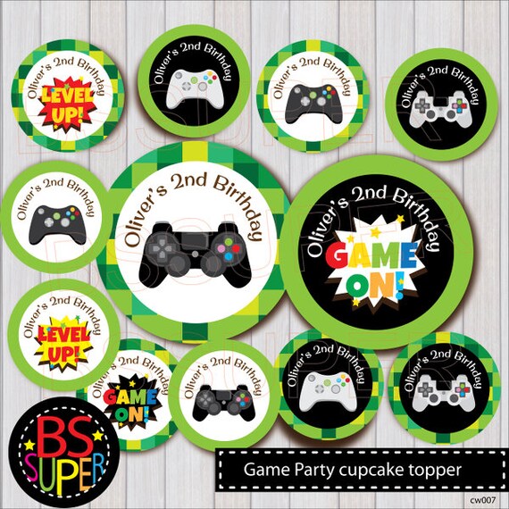 Video Game Party Cupcake Topper Game Party Cake Topper Video | Etsy